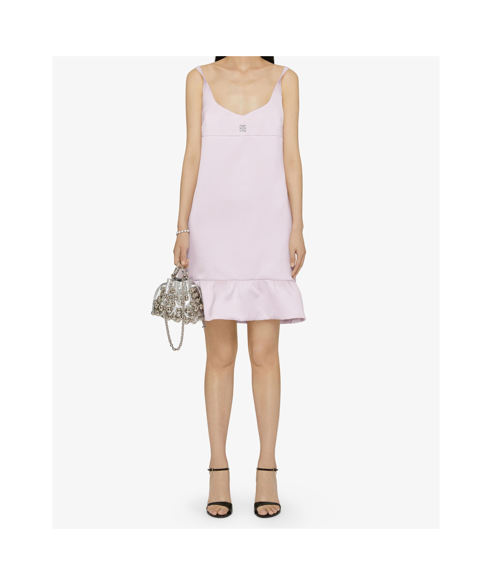 GIVENCHY Givenchy Satin Dress with Twisted Straps and 4G Detail
